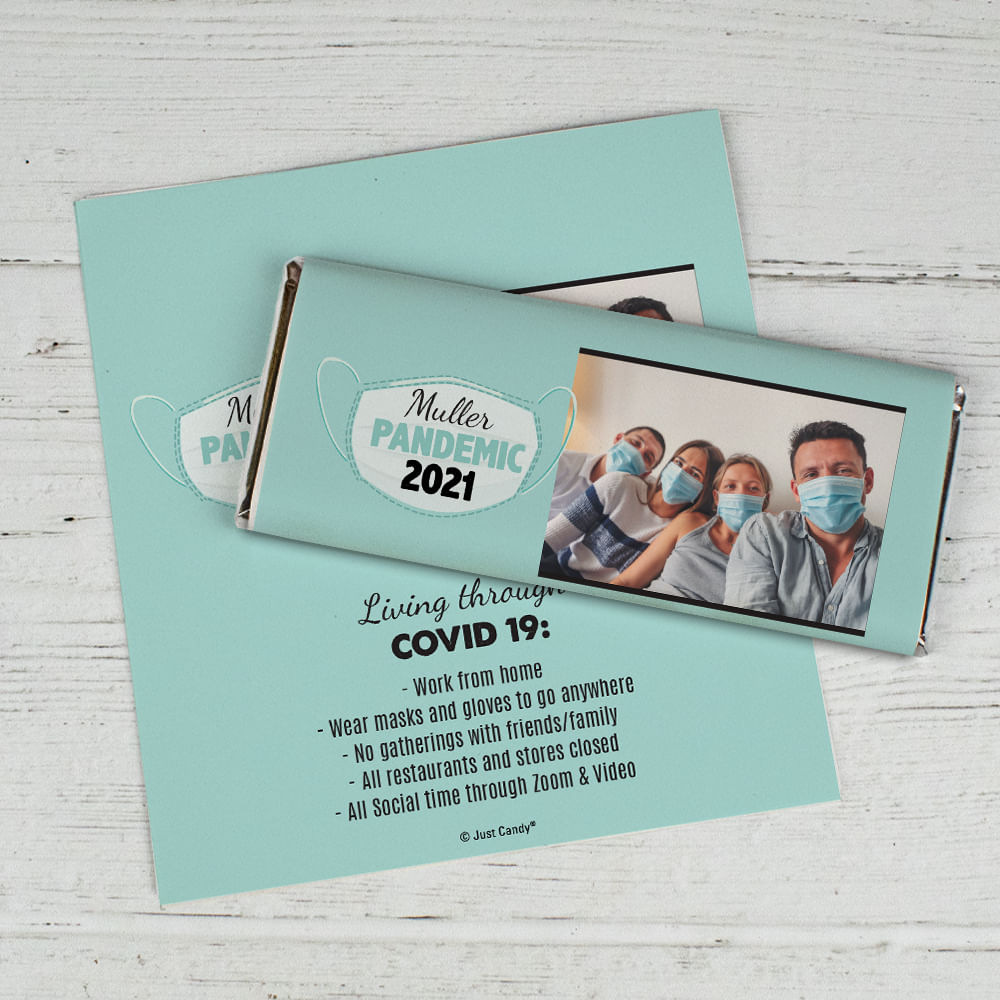 Personalized Pandemic Life Family Chocolate Bar Wrappers - JustCandy.com