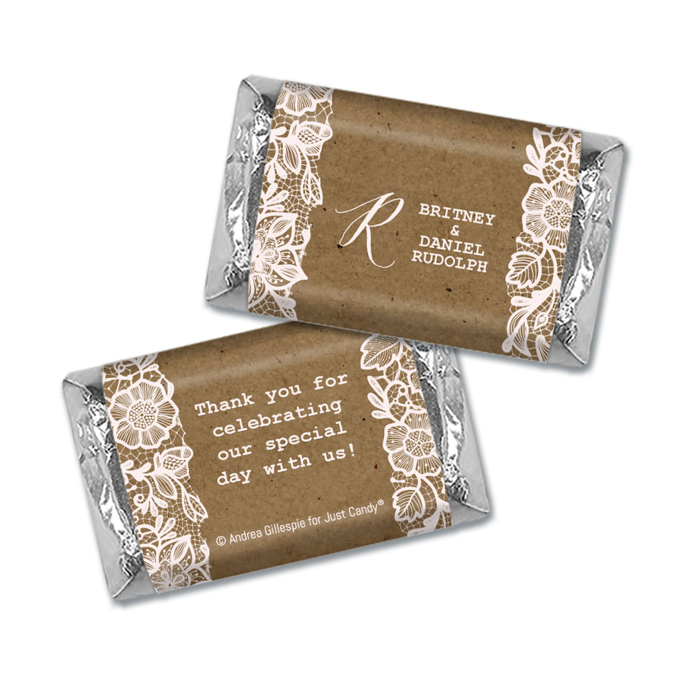 Personalized Wedding Floral Lace Hershey's Miniatures Wrappers Only ...