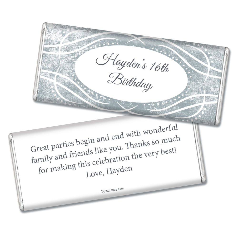 Birthday Personalized Hershey's Milk Chocolate Bar Winter Snow Squiggle ...