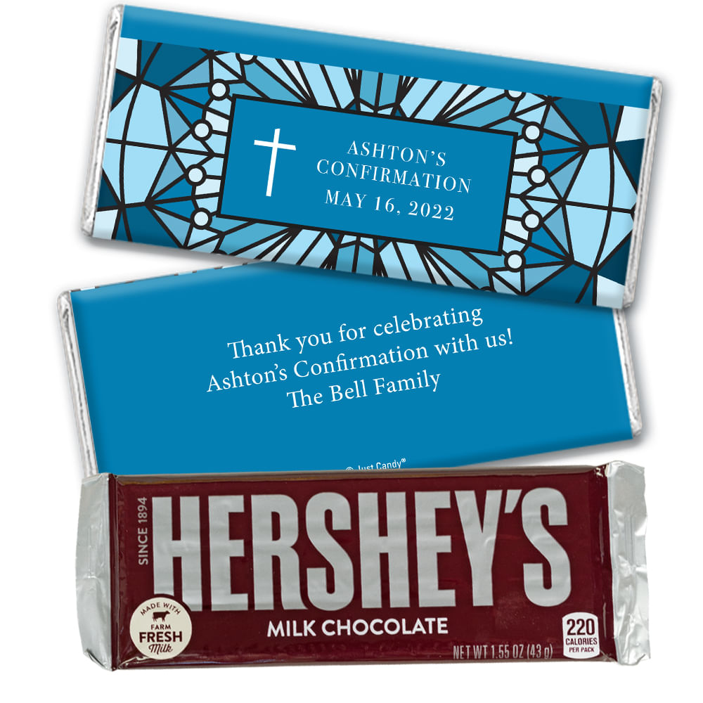 Personalized Confirmation Stained Glass Chocolate Bar & Wrapper ...
