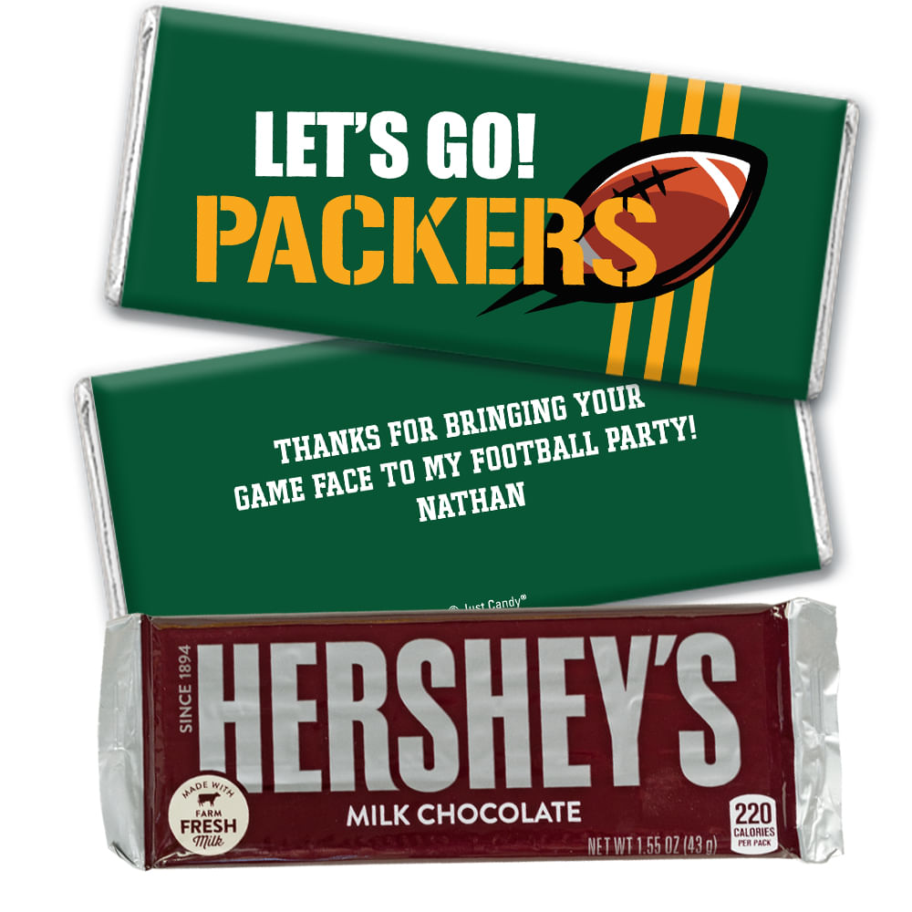 Personalized Packers Football Party Hershey's Chocolate Bar & Wrapper ...