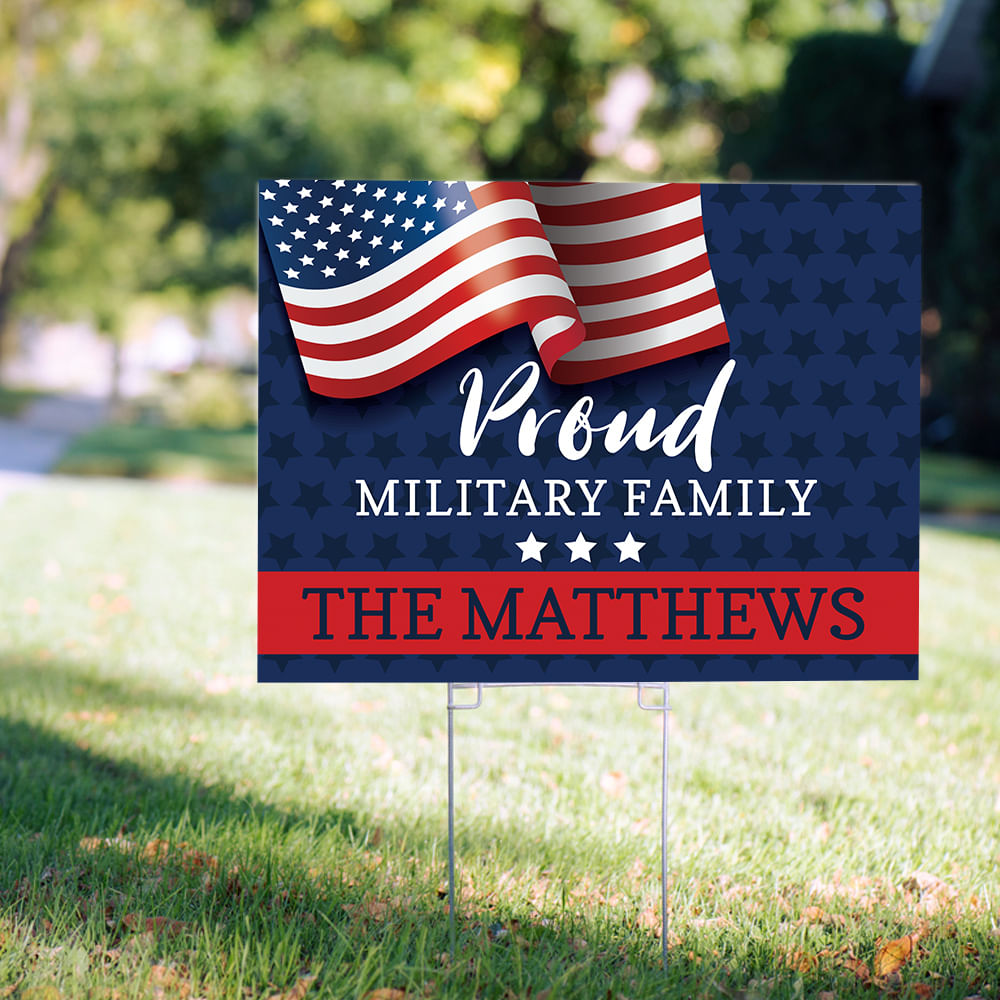 Personalized Proud Military Family Yard Sign - JustCandy.com