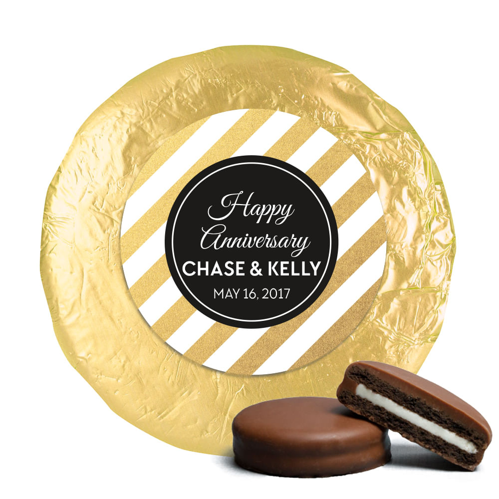 Personalized Anniversary Shimmering Stripes Milk Chocolate Covered Oreo ...
