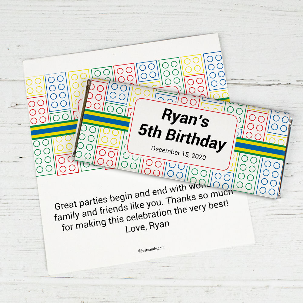 Birthday | Personalized Chocolate Bar Wrappers | Lego Theme Brick ...