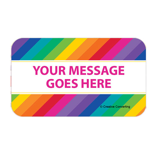 Rainbow Birthday Personalized Rectangular Stickers (18 Stickers) Just ...