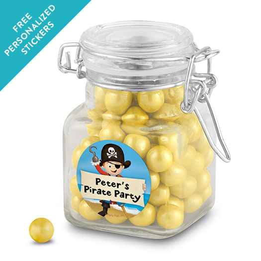 Birthday Personalized Latch Jar Pirate Theme (12 Pack) - JustCandy.com