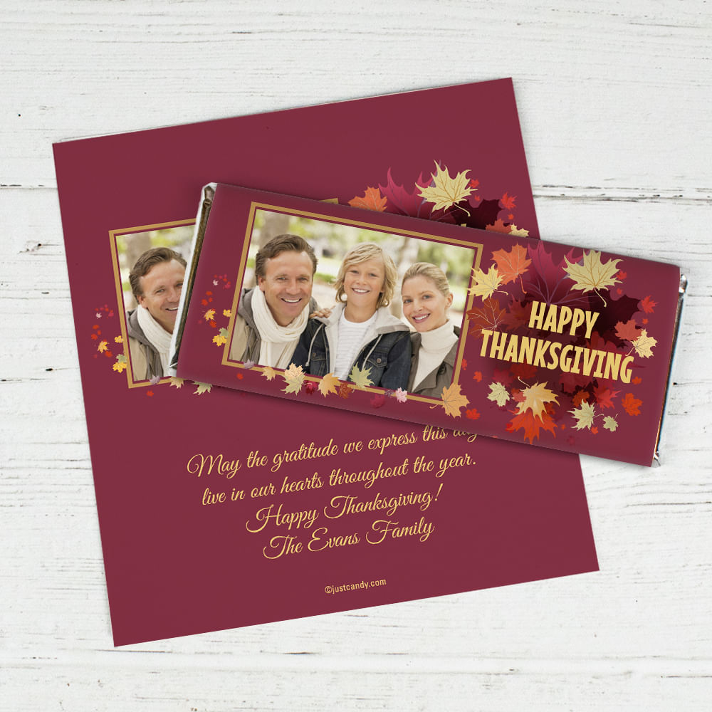 Thanksgiving | Personalized Chocolate Bar Wrappers | Falling Leaves ...