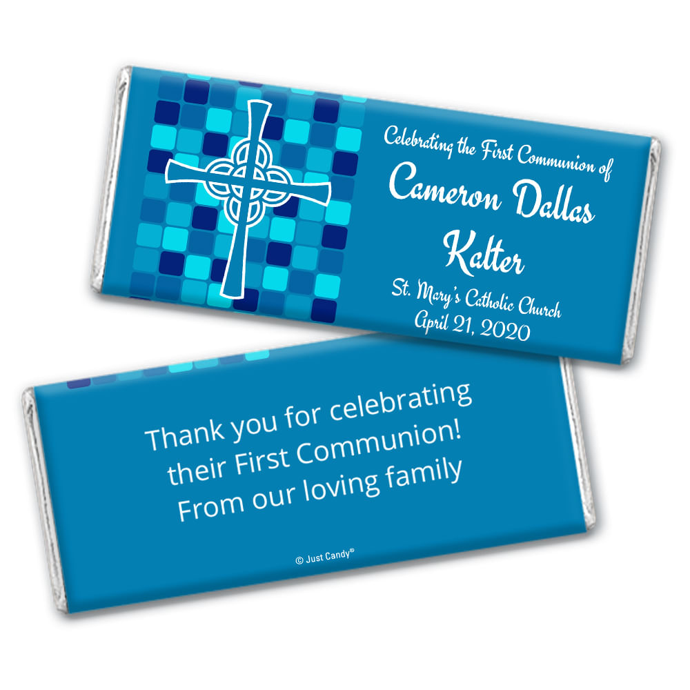 Communion | Personalized Chocolate Bar Wrappers | Mosaic Cross ...