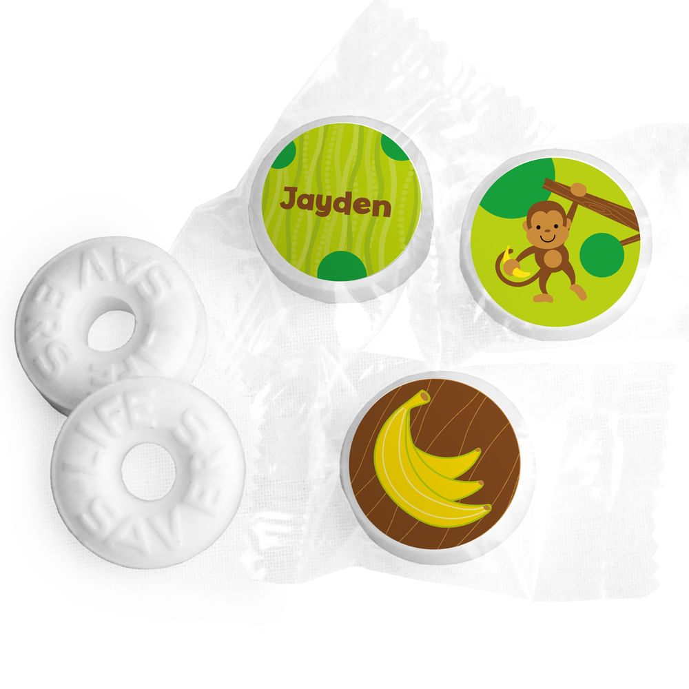 Birthday Monkey & Bananas Personalized LIFE SAVERS Mints - JustCandy.com