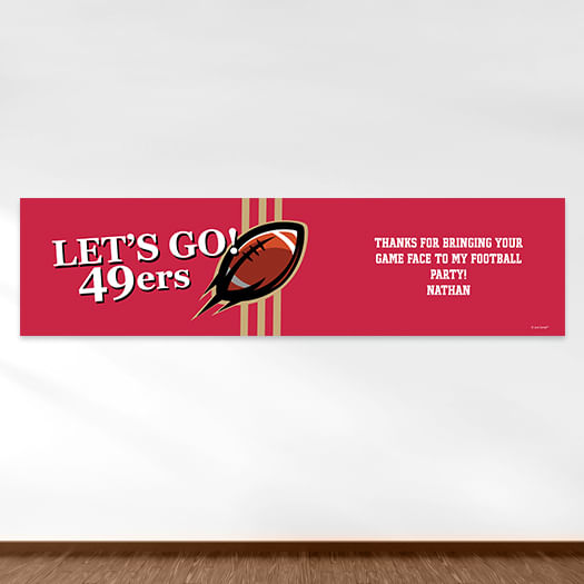 Personalized 49ers Football Party 5 Ft. Banner - JustCandy.com