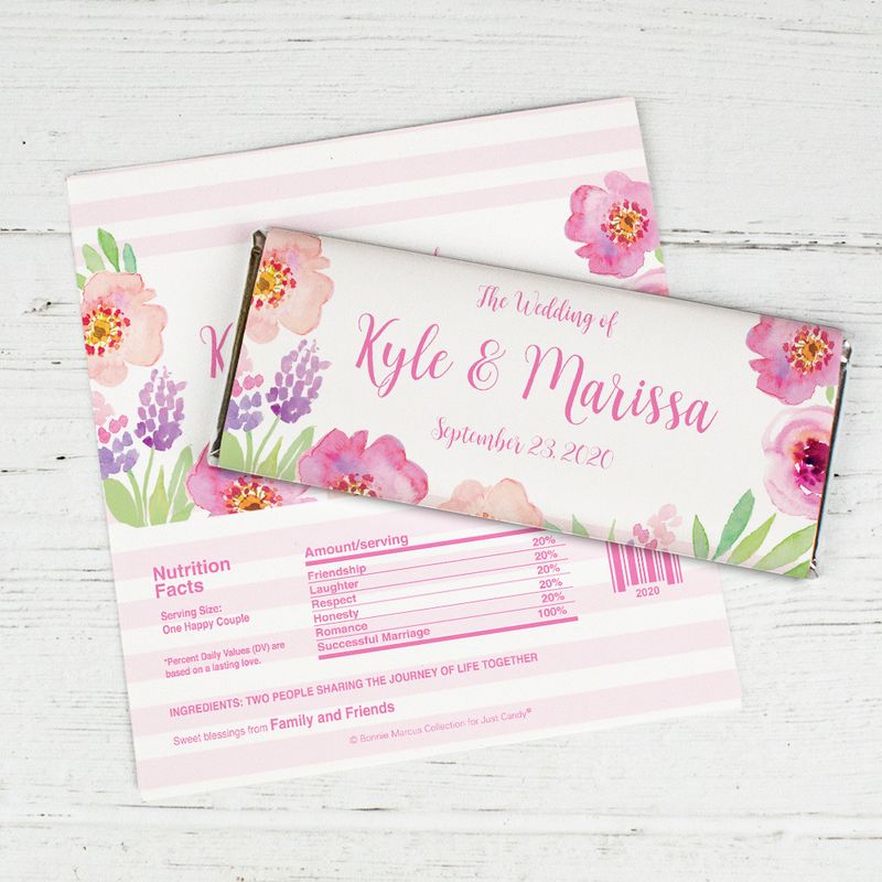 Personalized Bonnie Marcus Floral Embrace Chocolate Bar Wrappers Only ...