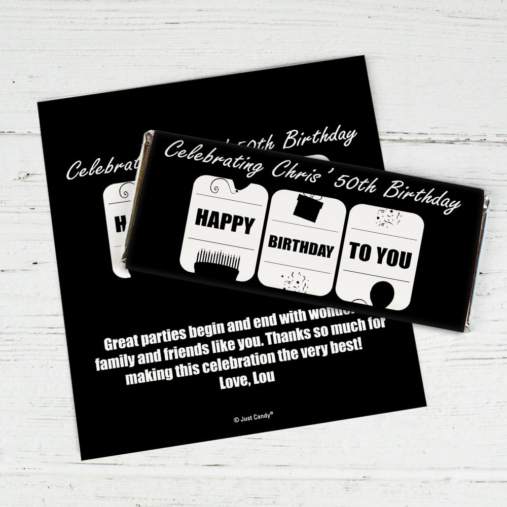 Birthday | Personalized Chocolate Bar Wrappers | Casino Slot Jackpot ...