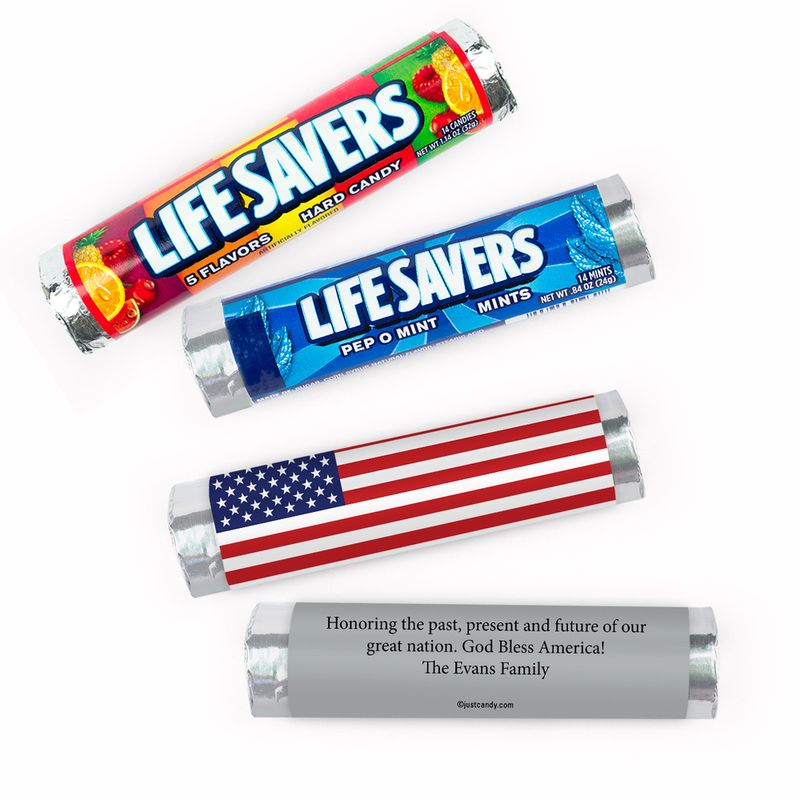 Personalized Independence Day Patriotic American Flag Lifesavers Rolls ...