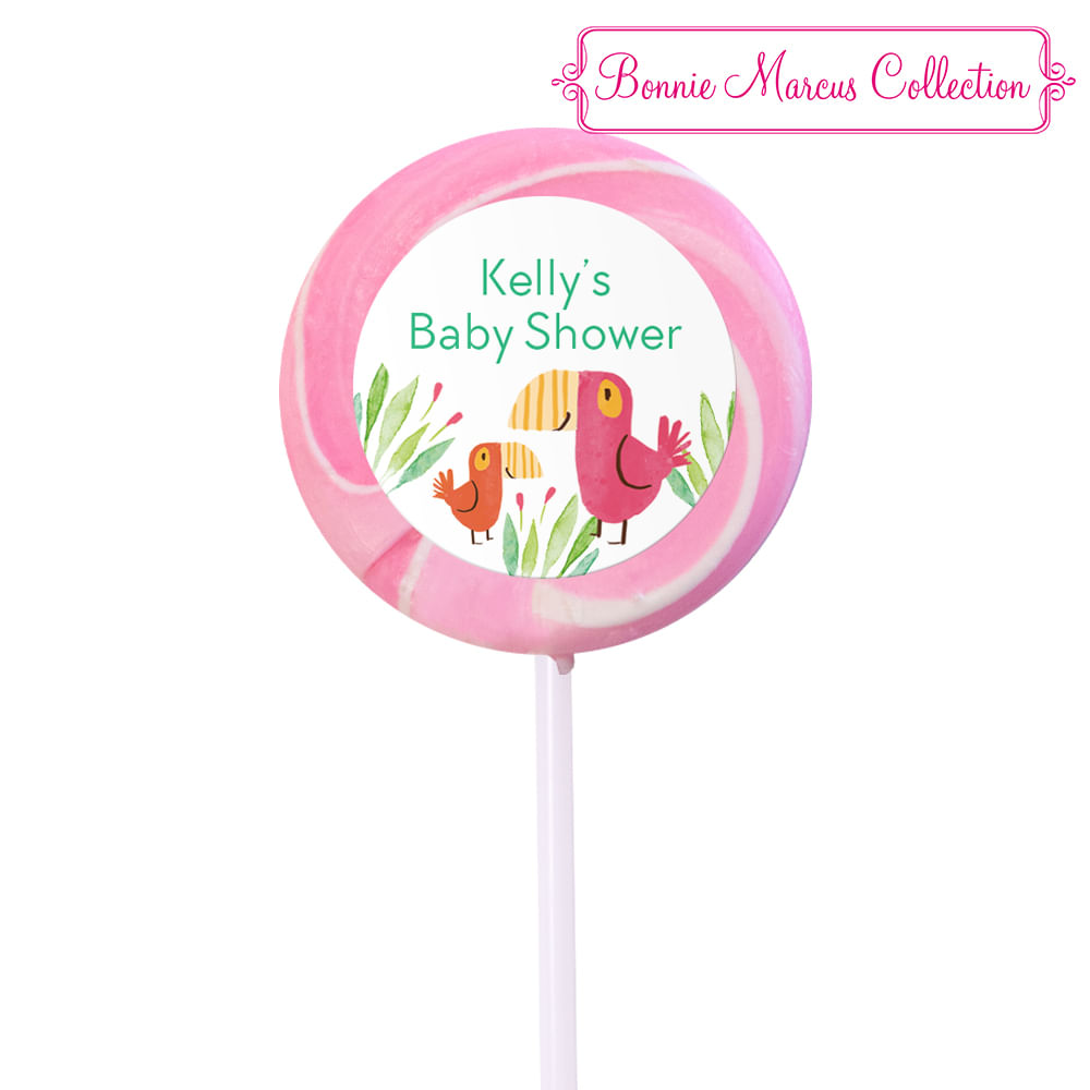 Personalized Small Swirly Pop - Safari Snuggles (24 Pack) - JustCandy.com