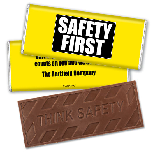 Personalized Embossed Think Safety Chocolate Bar Safety First ...
