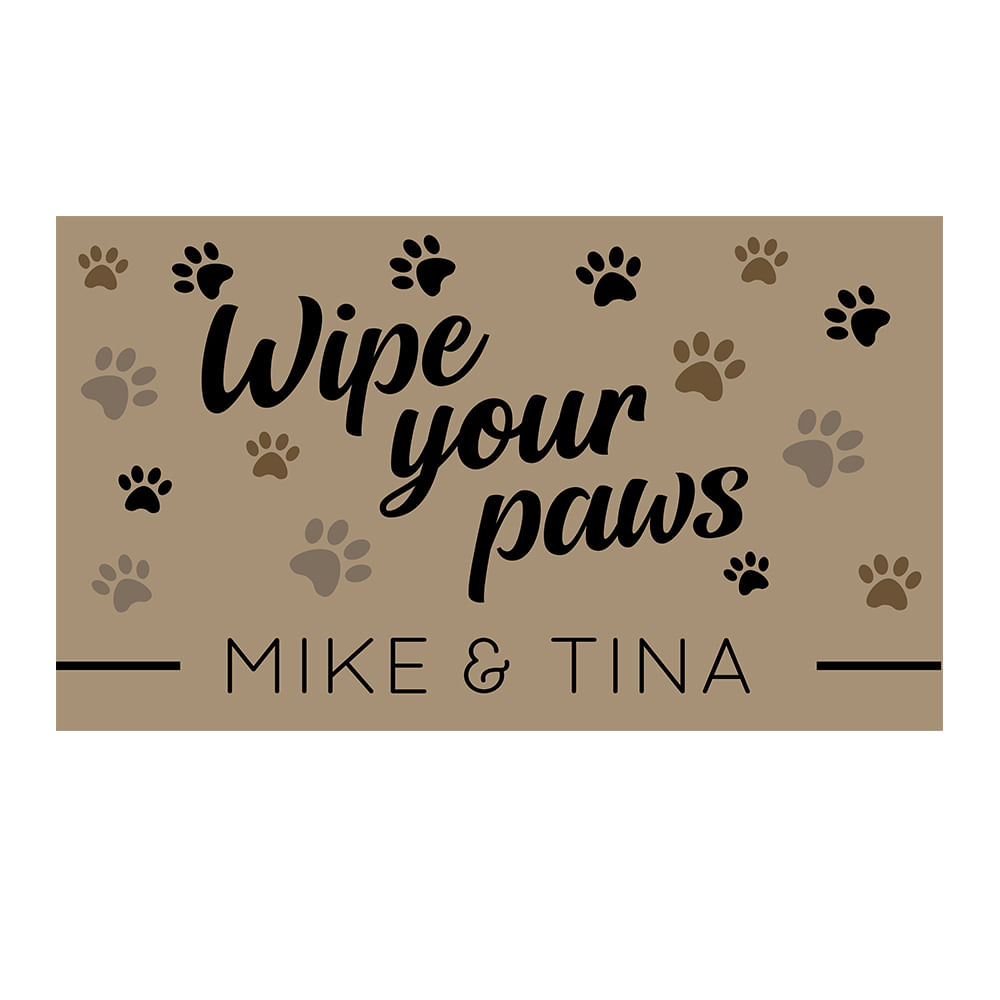 Personalized Wipe Your Paws Doormat - JustCandy.com