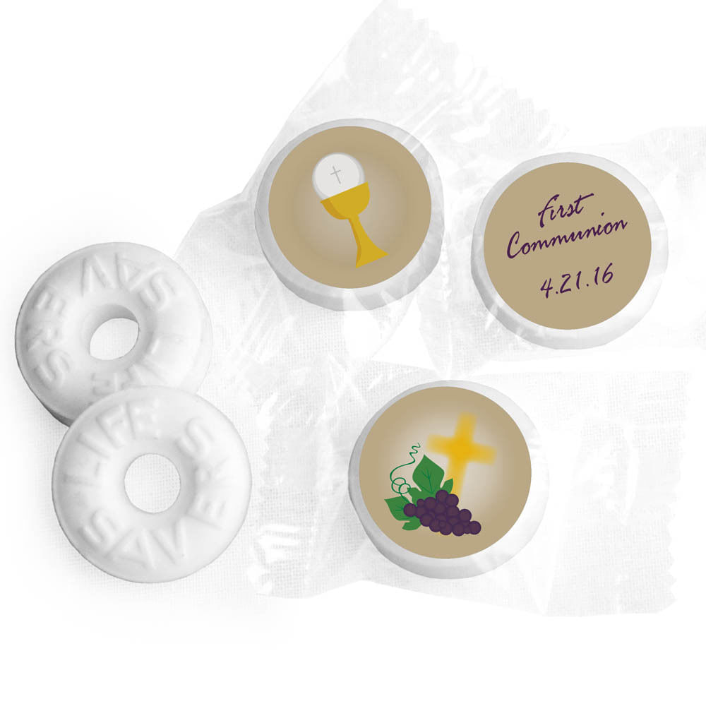 First Communion Personalized Life Savers Mints Chalice and Eucharist ...