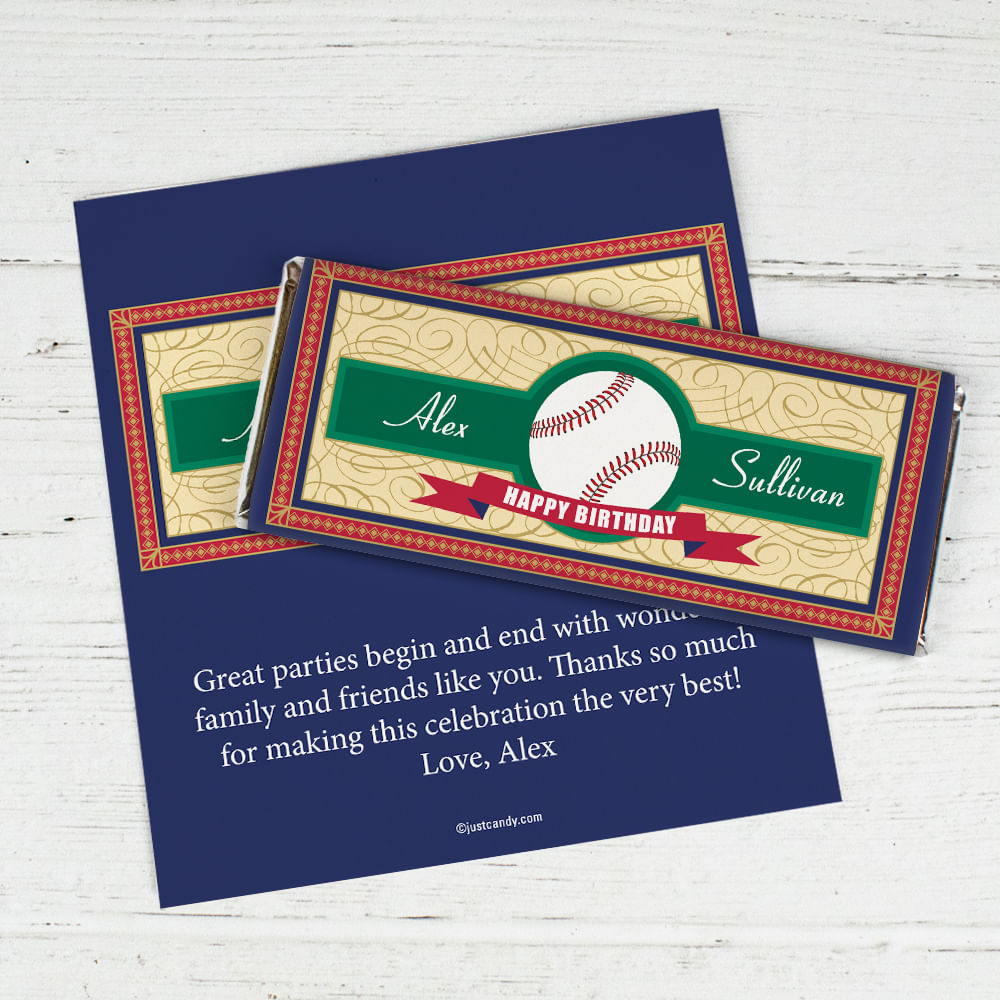 Birthday | Personalized Chocolate Bar Wrappers | Baseball Age ...