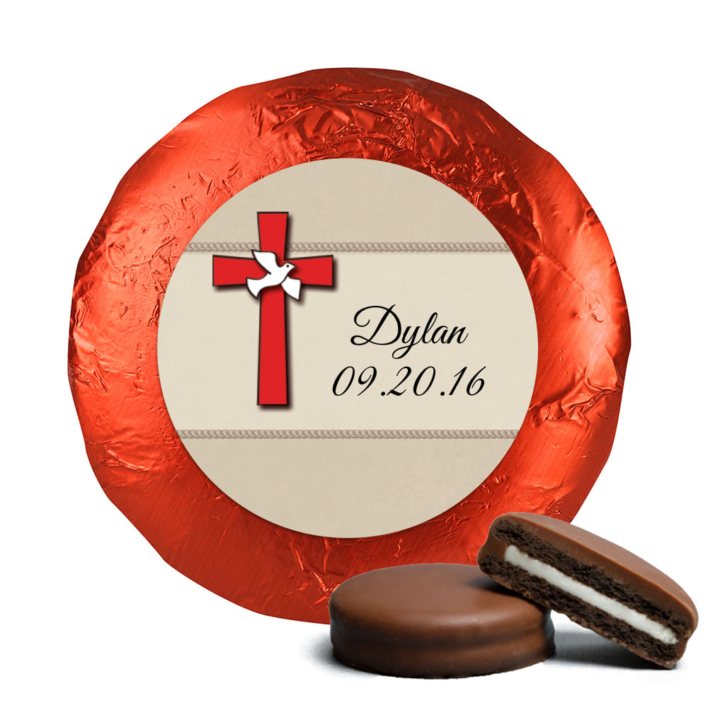Confirmation Chocolate Covered Oreos Red Cross and Dove - JustCandy.com