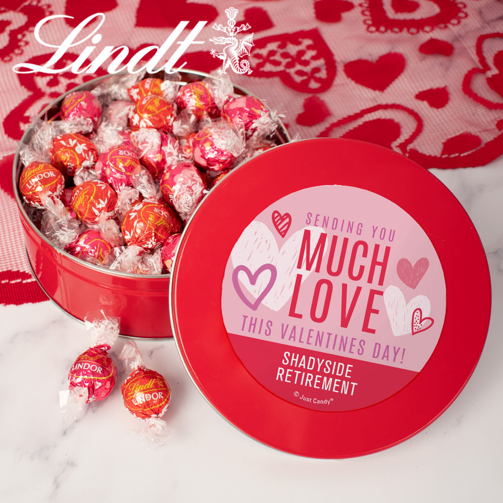 Personalized Valentine's Day Sending You Much Love Tin with Lindt ...