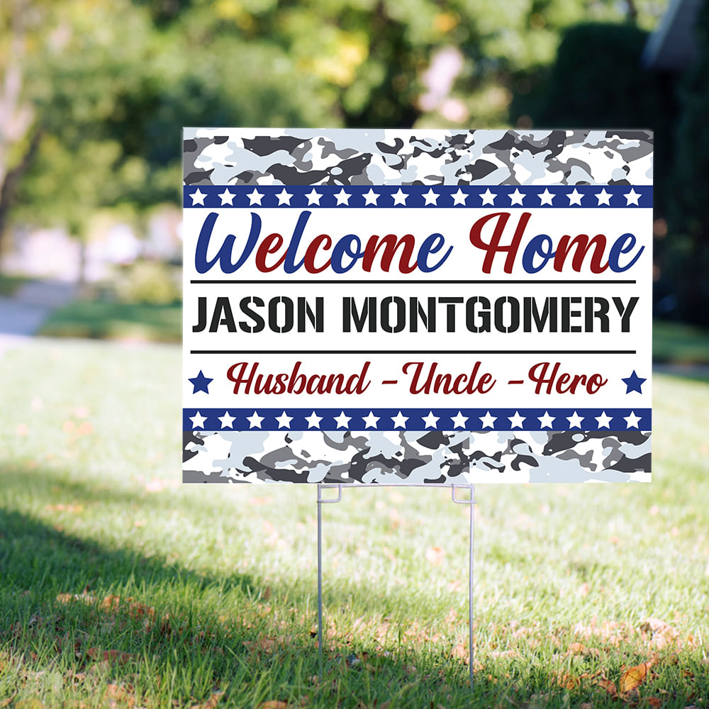 Personalized Welcome Home Airforce Yard Sign - JustCandy.com