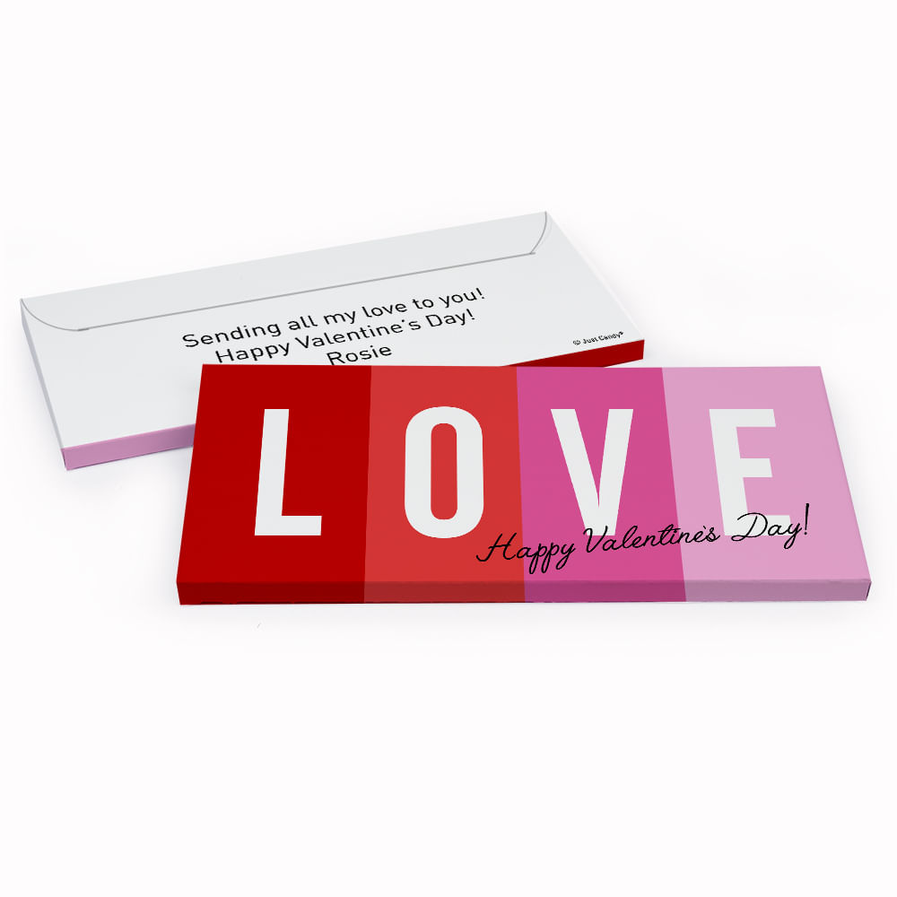 Deluxe Personalized Valentine's Day Color Block Love Candy Bar Favor ...