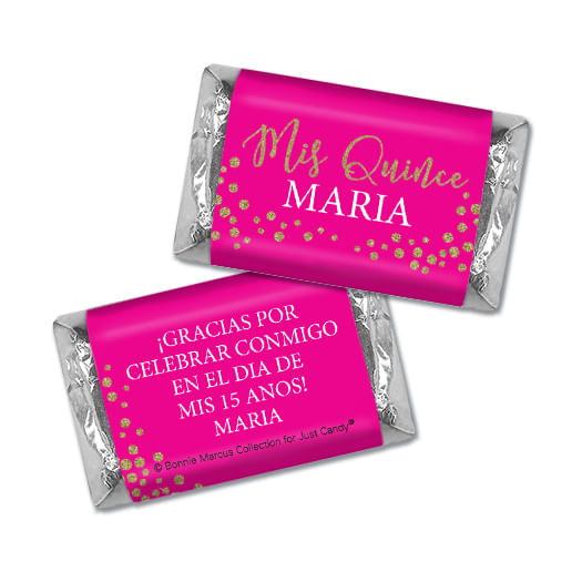 Personalized Bonnie Marcus Quinceanera Gold Sparkle Mini Wrappers Only ...