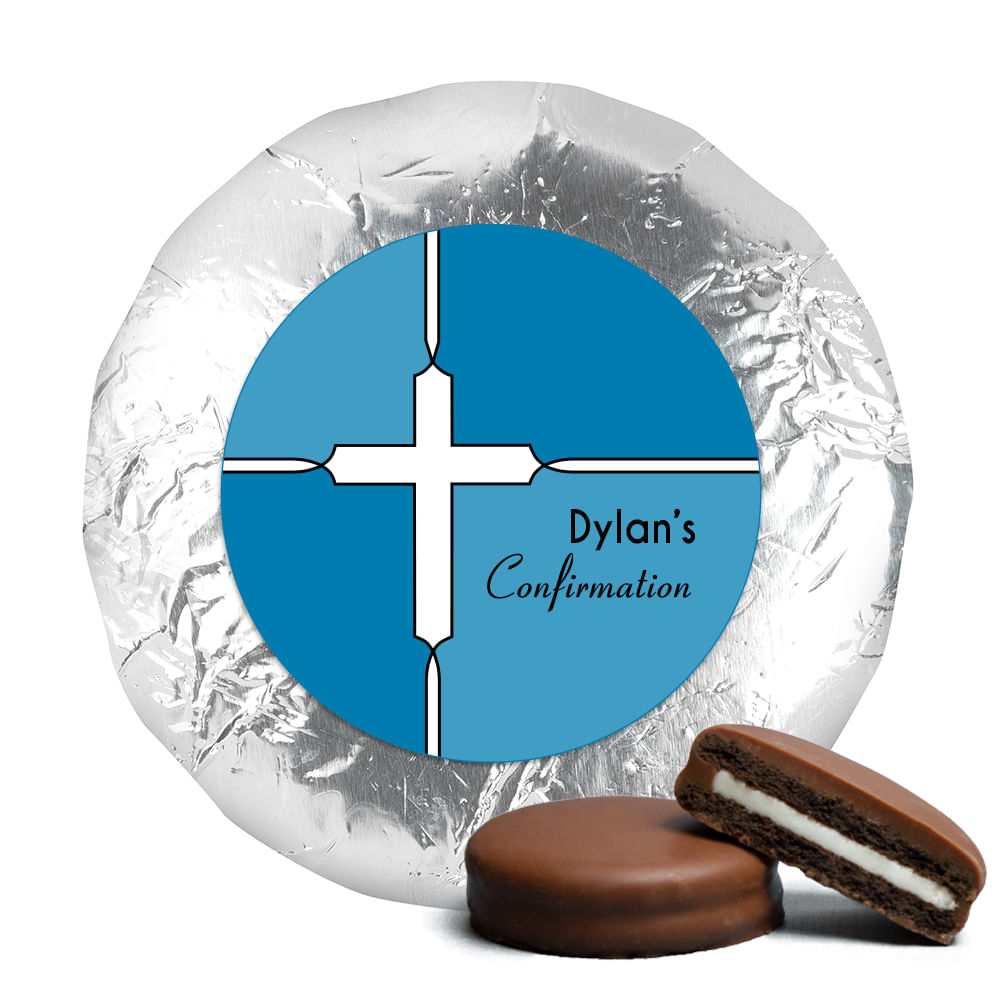 Confirmation Chocolate Covered Oreos Stained Glass Cross - JustCandy.com