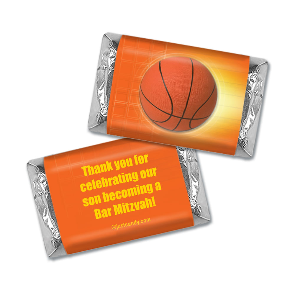 Bar Mitzvah | Personalized HERSHEY'S MINIATURES Wrappers | Basketball ...