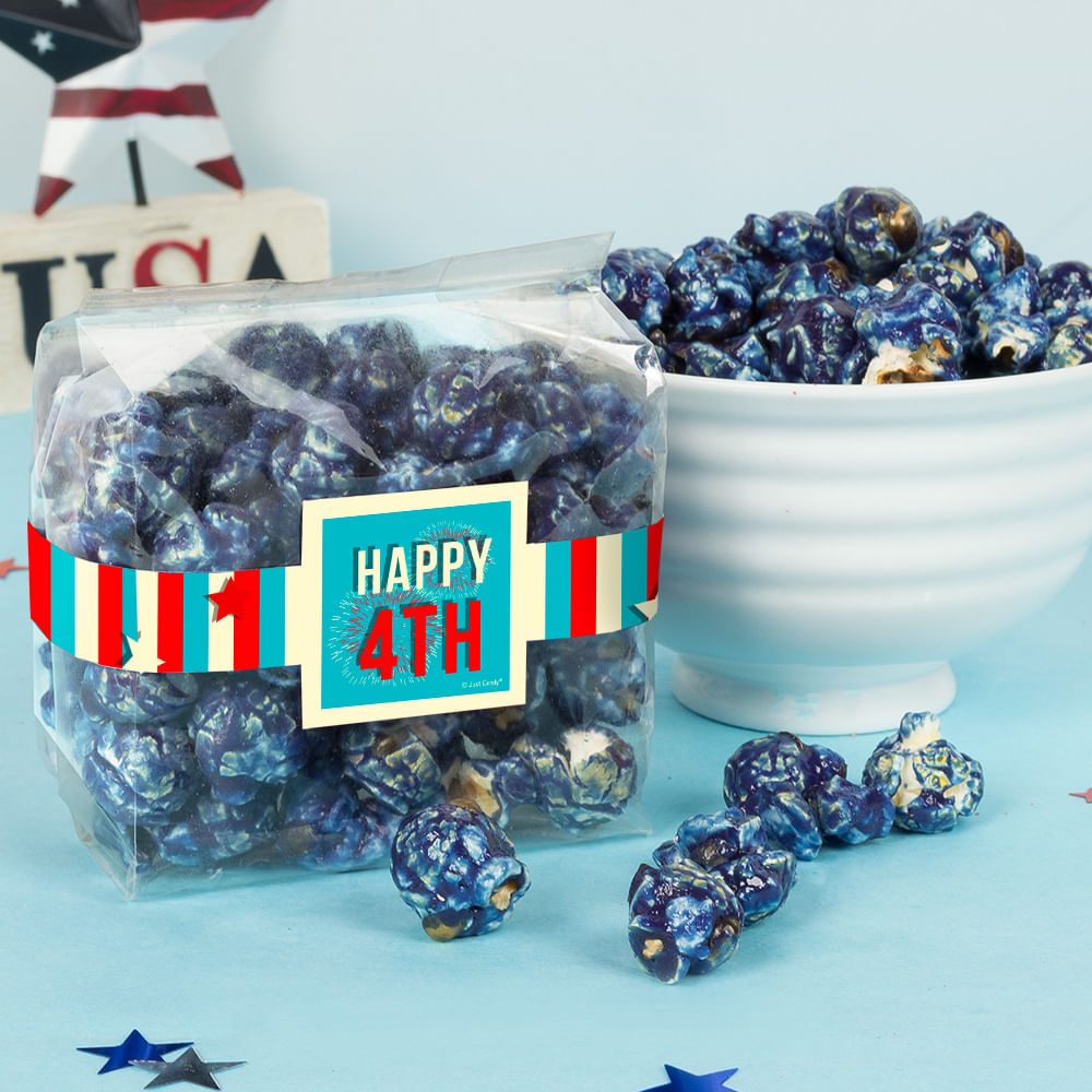 4th of July Star Spangled Stripes Candy Coated Popcorn 3.5 oz Bags ...