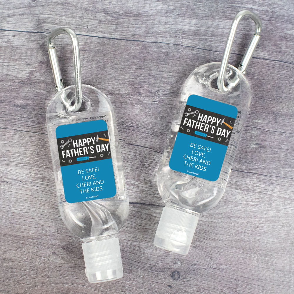 Personalized Father's Day Tools Hand Sanitizer with Carabiner 1. fl. Oz ...