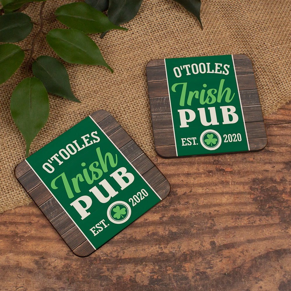 Personalized Cork Coaster- Irish Pub - JustCandy.com