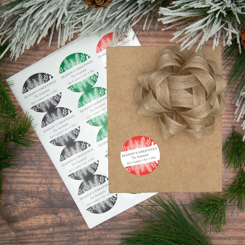 Personalized Seasons Greetings Labels (72 Pack) - JustCandy.com