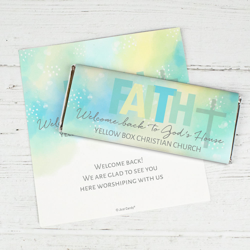 Personalized Religious Candy Faith Welcome Back Chocolate Bar Wrappers ...