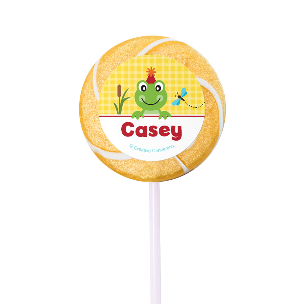 Birthday Personalized Small Swirly Pop Frog Pond (24 Pack) - JustCandy.com