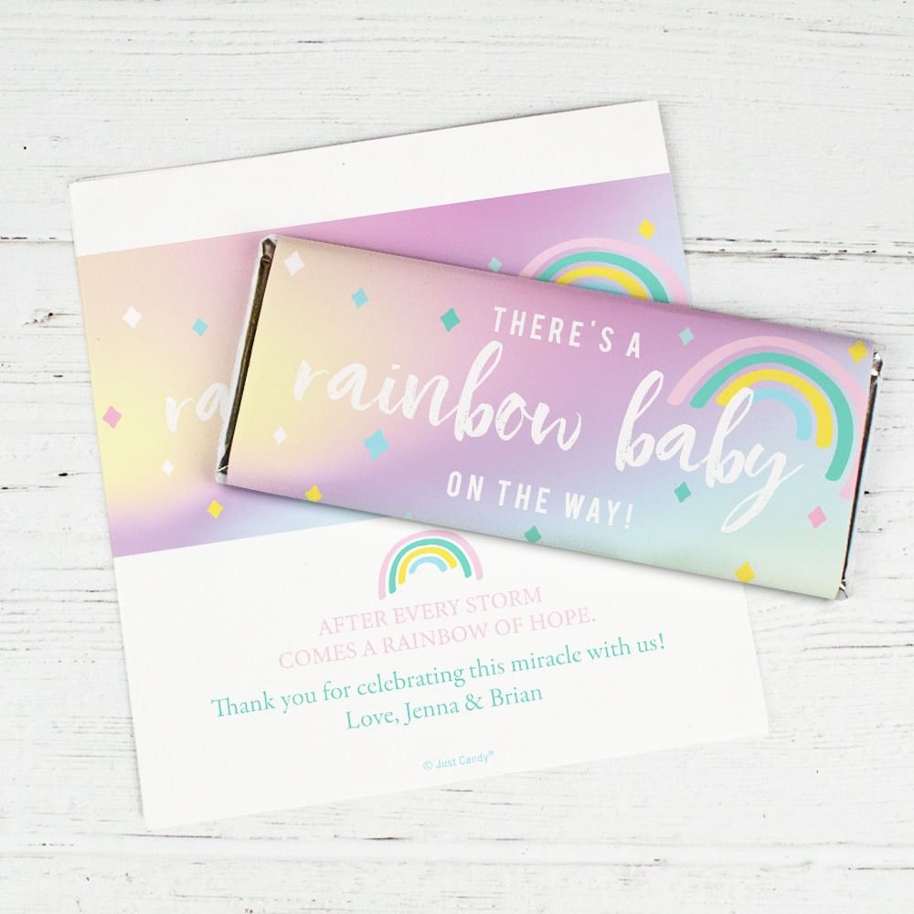 Baby Shower | Personalized Chocolate Bar | Rainbow Baby - JustCandy.com