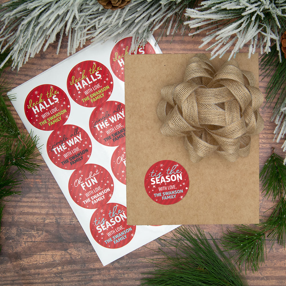 Personalized Jingle All the Way Labels (72 Pack) - JustCandy.com