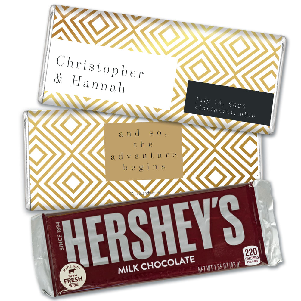 Personalized Wedding Love & Bliss Chocolate Bar & Wrapper - JustCandy.com