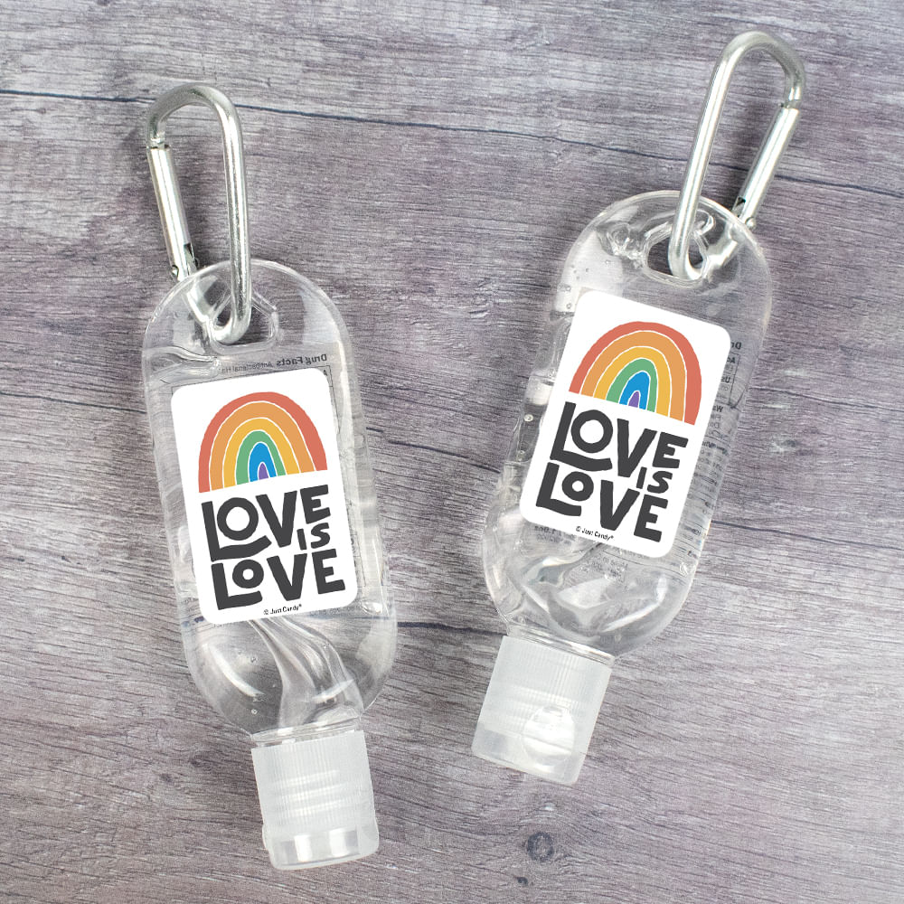 Love is Love Hand Sanitizer with Carabiner 1. fl. Oz. - JustCandy.com