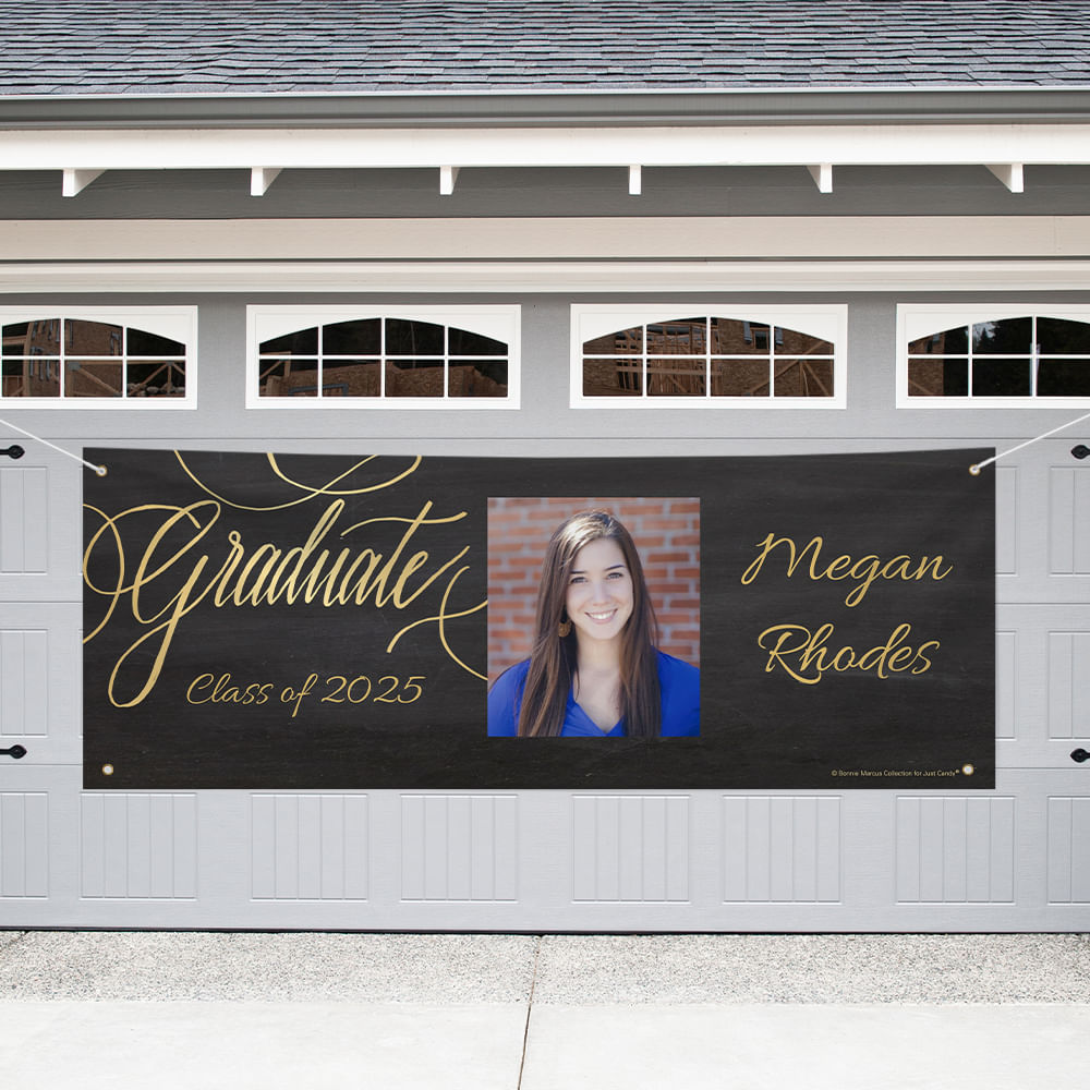 Personalized Graduation Garage Banner - Chalkboard - JustCandy.com