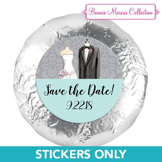 Save the Date Forever Together 1.25" Stickers (48 Stickers) - JustCandy.com
