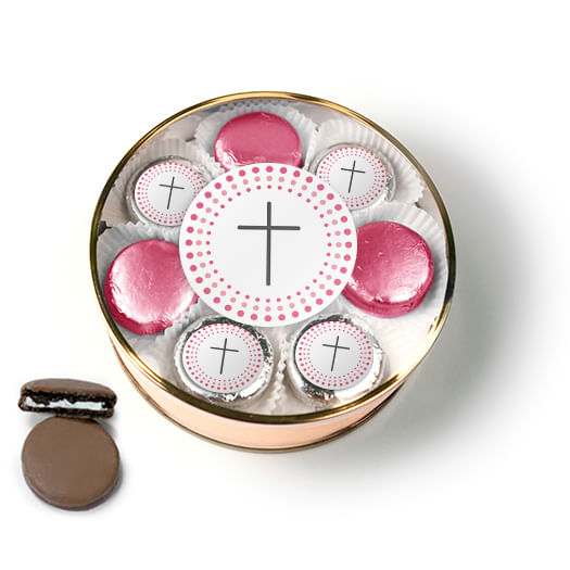 Confirmation Pink Dotted Circle Calvary Cross Chocolate Covered Oreo ...