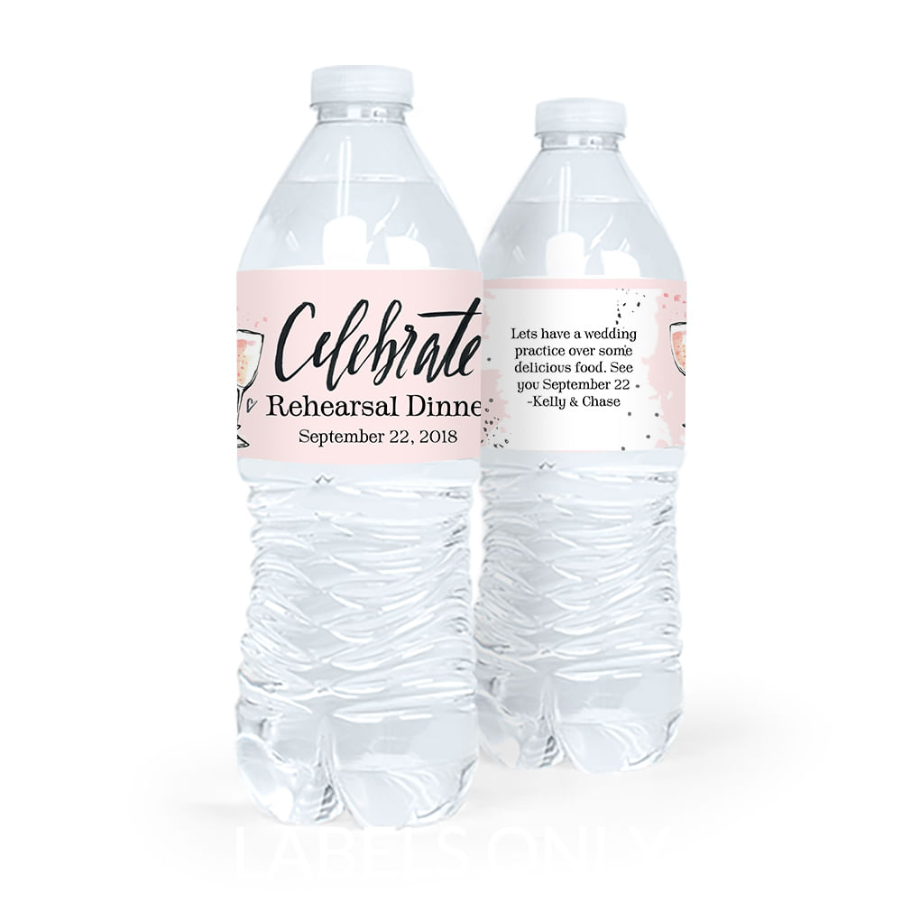 Personalized Rehearsal Dinner Bubbly Water Bottle Sticker Labels (5 ...
