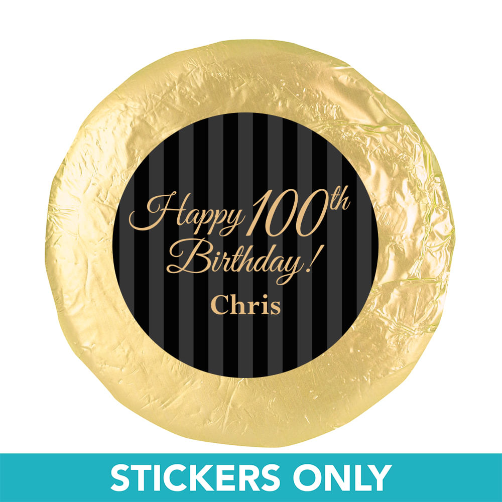 Personalized 100th Birthday 1.25" Stickers (48 Stickers) - JustCandy.com