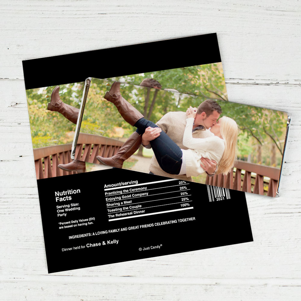Rehearsal Dinner | Personalized Chocolate Bar Wrappers | Full Photo ...