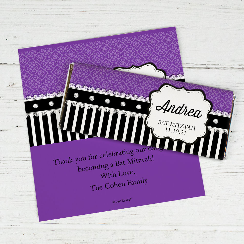 Bar And Bat Mitzvah Personalized Chocolate Bar Wrappers Trendy Teen