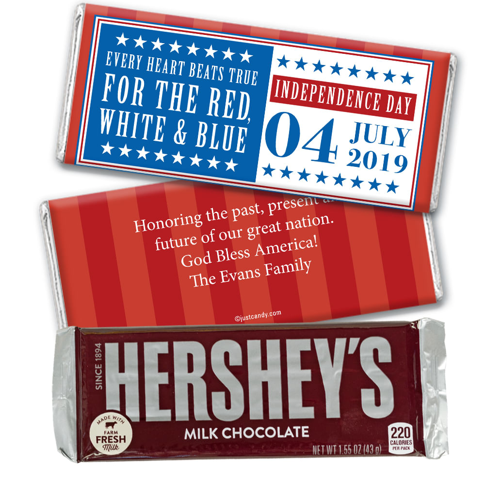 Personalized Patriotic Freedom Chocolate Bar & Wrapper - JustCandy.com
