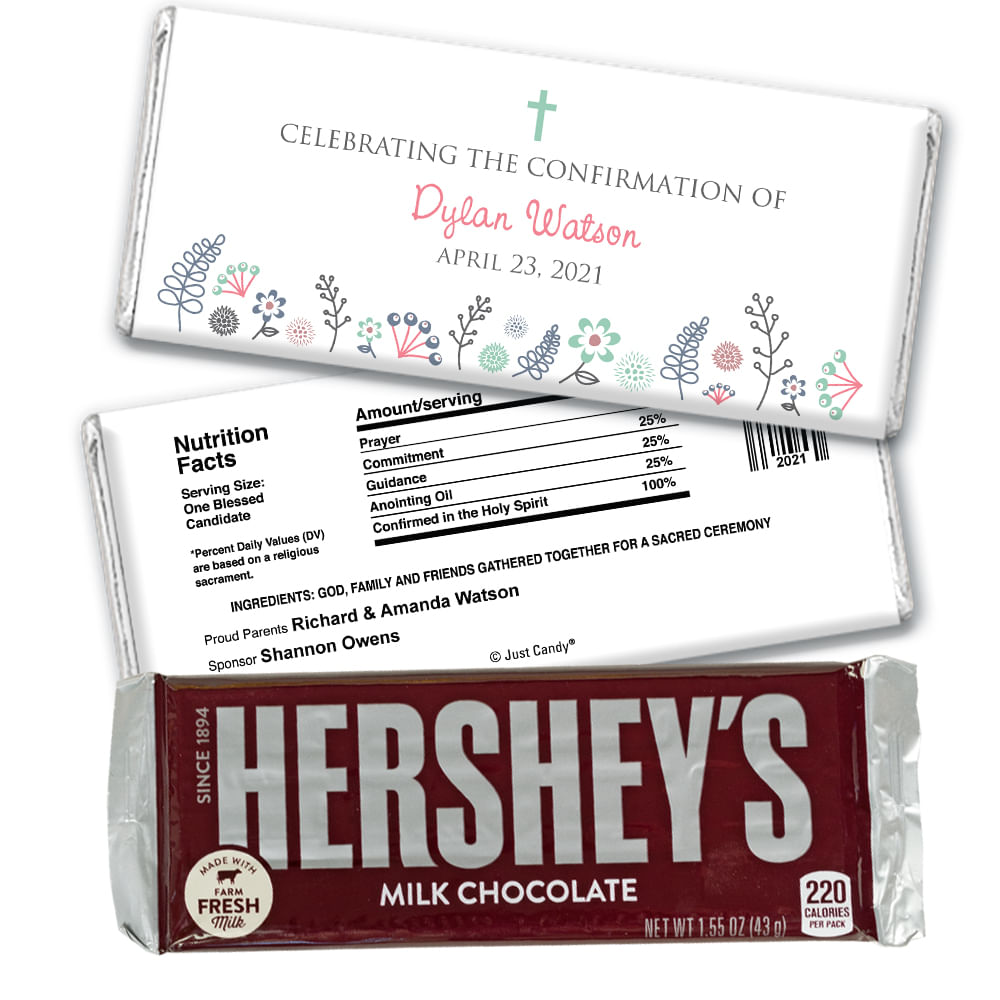 Confirmation | Personalized Chocolate Bar | Blooming Flowers ...