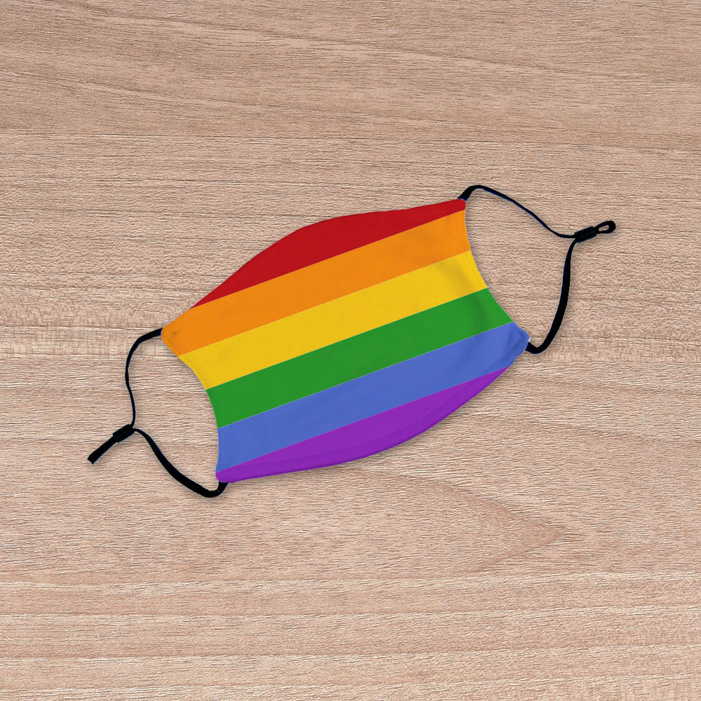 Youth Face Mask - Rainbow Stripes - JustCandy.com