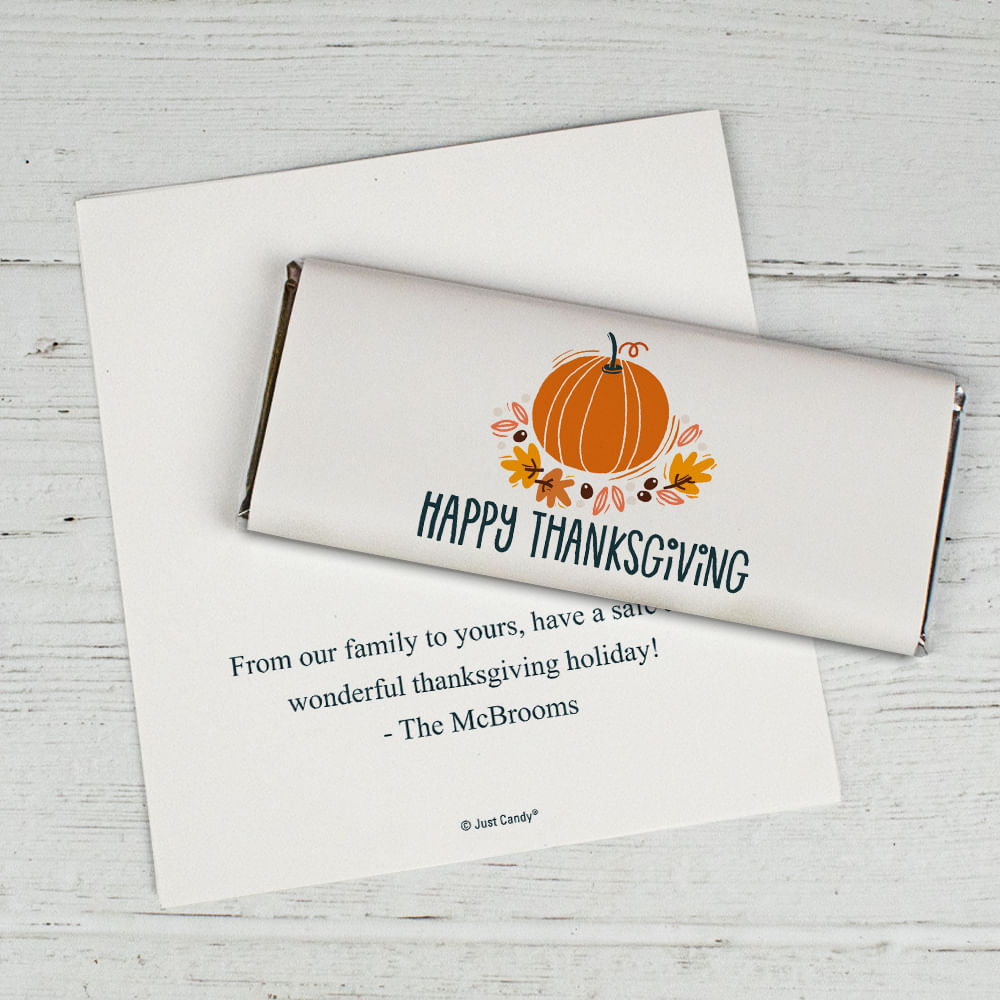 Personalized Thanksgiving Fall Pumpkin Chocolate Bar Wrappers Only ...